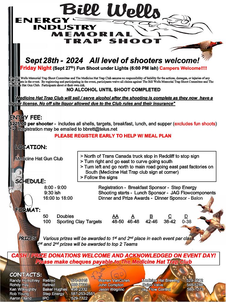 Bill Wells Energy Industry Memorial Trap Shoot – Medicine Hat Clay Target